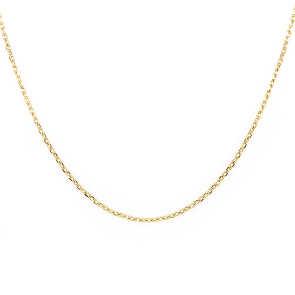 14k Yellow Gold Diamond Cut Cable Chain 1.40mm, 17.50" Chain Necklace